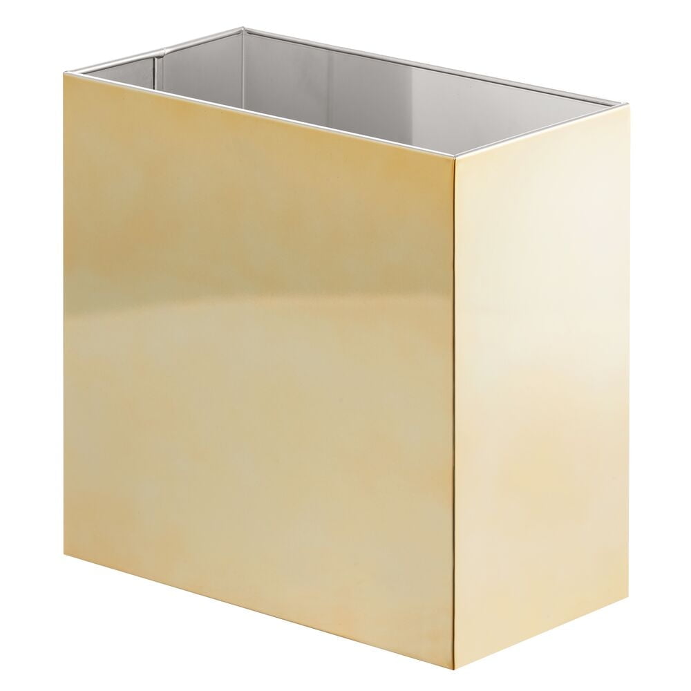 mDesign Small Steel Rectangular 2.4 Gallon Trash Can Wastebasket, Soft ...