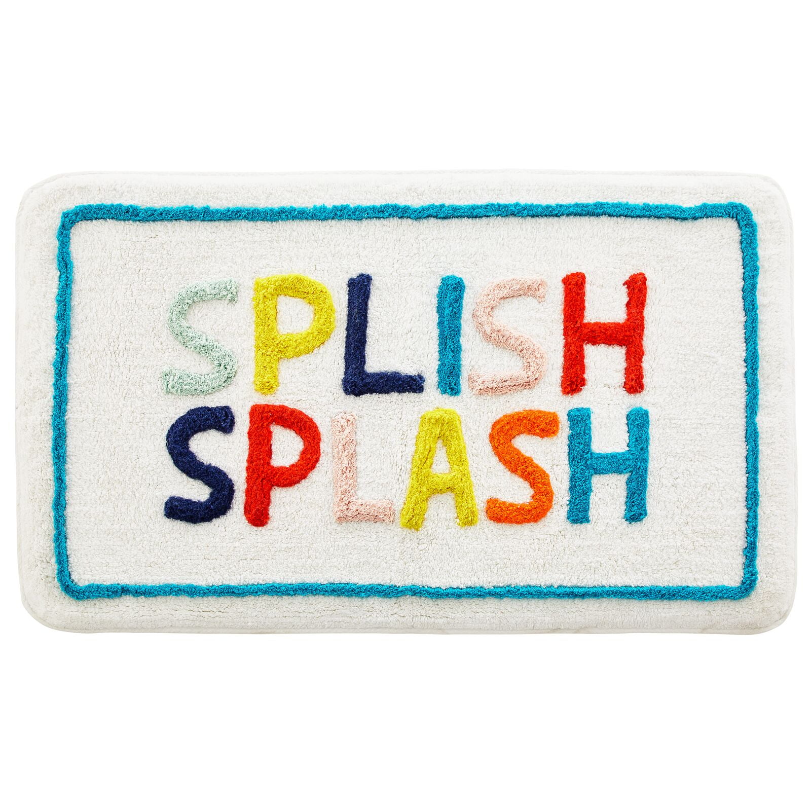 mDesign Soft Cotton Spa Mat Bathroom Rug, "Splish Splash" Design ...
