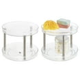 mDesign Spinning 2-Tier Lazy Susan Turntable Storage Tower - 2 Pack ...