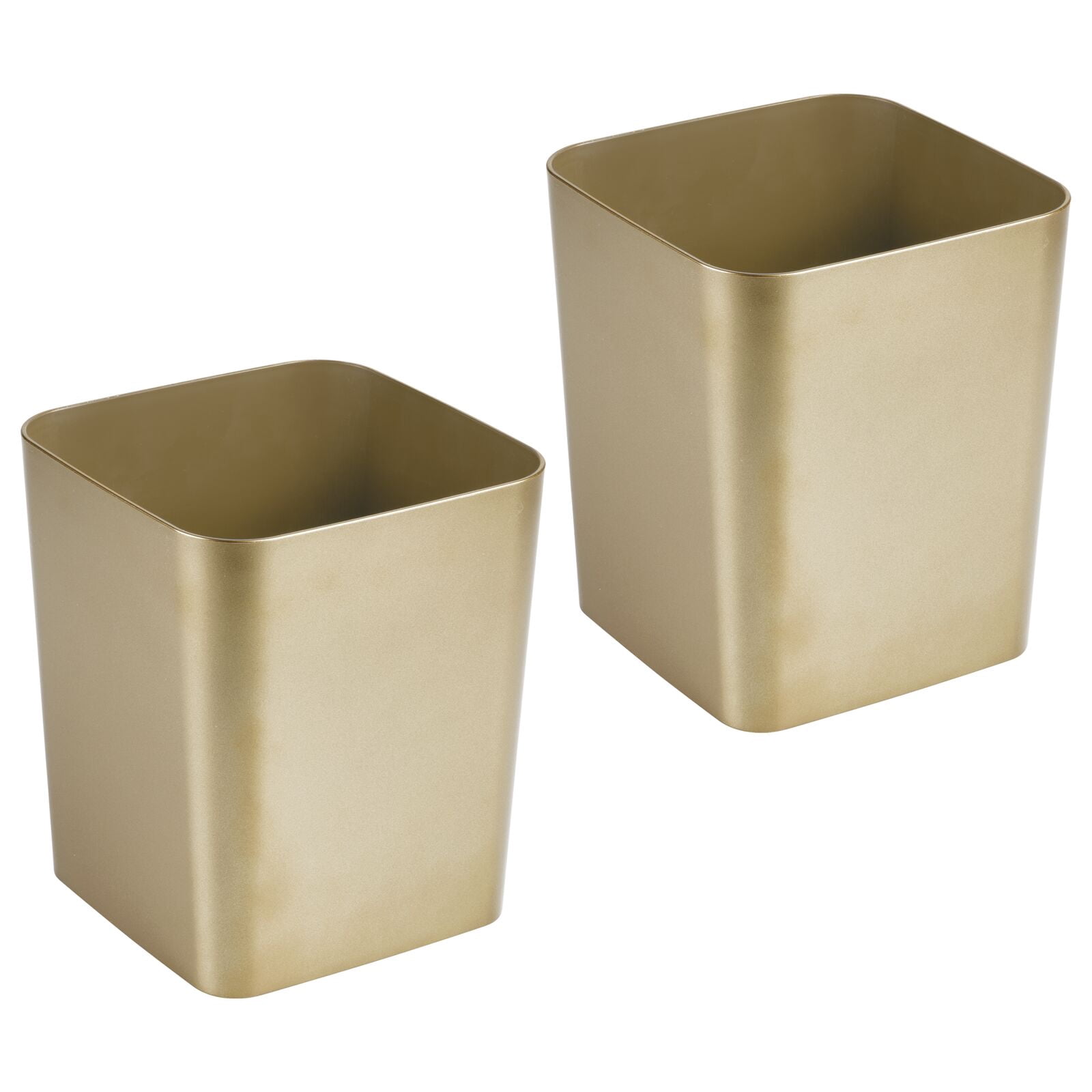 mDesign Square Small Trash Can Wastebasket Garbage Bin, 2 Pack - Soft ...