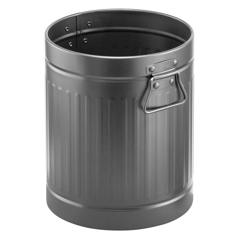 mDesign Steel 2 Gallon Trash Can Wastebasket, Garbage Bin w/ Handles ...
