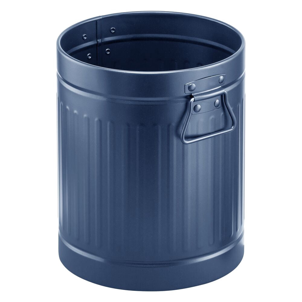 mDesign Steel 2 Gallon Trash Can Wastebasket Garbage Bin w/ Handles ...