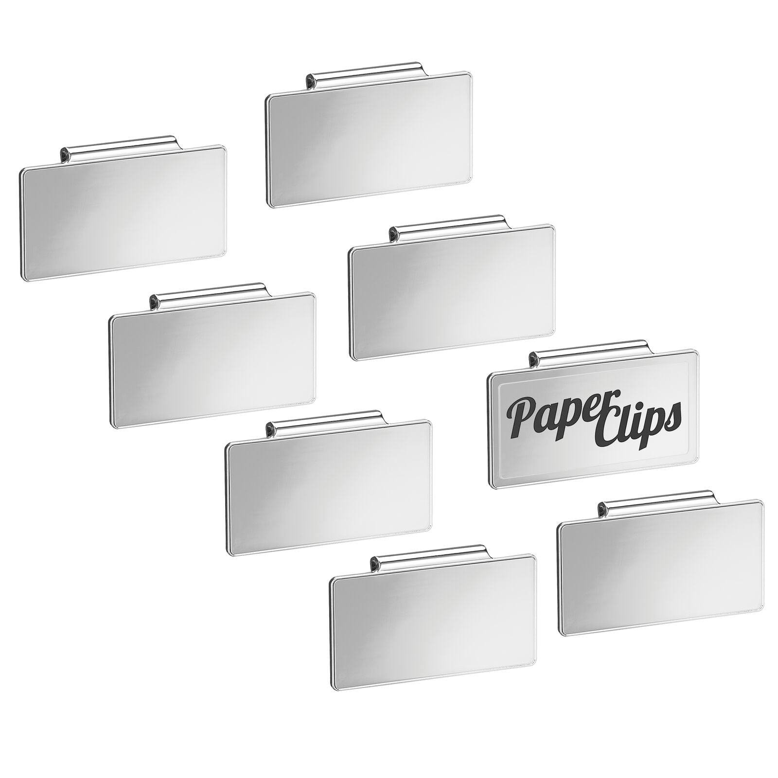 mDesign Steel Basket and Bin Office Storage Tags with Adhesive Labels ...