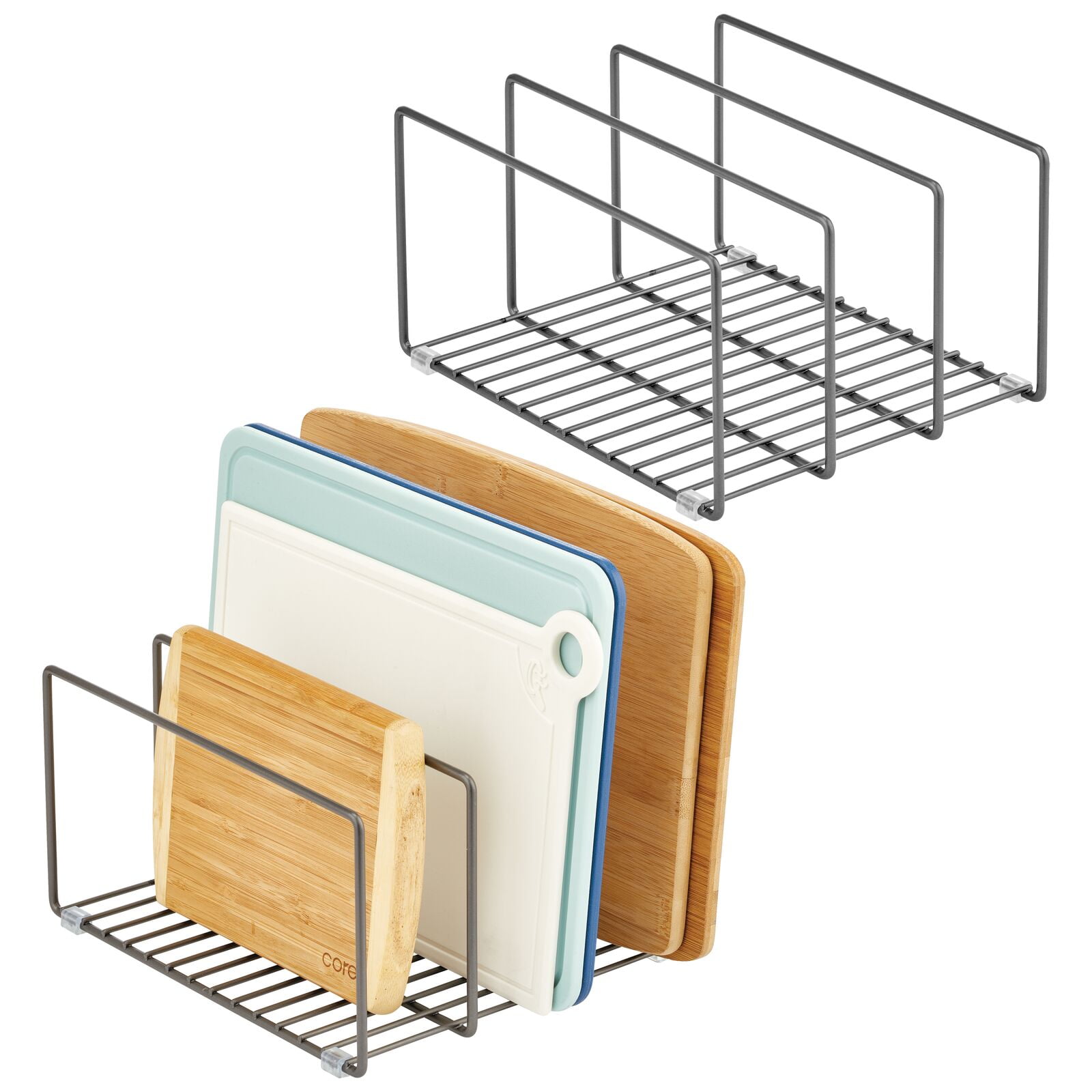 mDesign Steel Cookware Storage Organizer Rack for Kitchen - 2 Pack ...