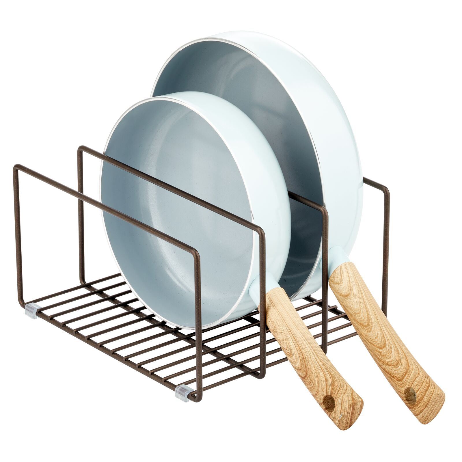 mDesign Steel Cookware Storage Organizer Rack for Kitchen Cabinet ...