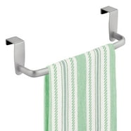 Mainstays SnugFit Over-the-Door 3-Tier Towel Bar with 2 Hooks, Satin ...