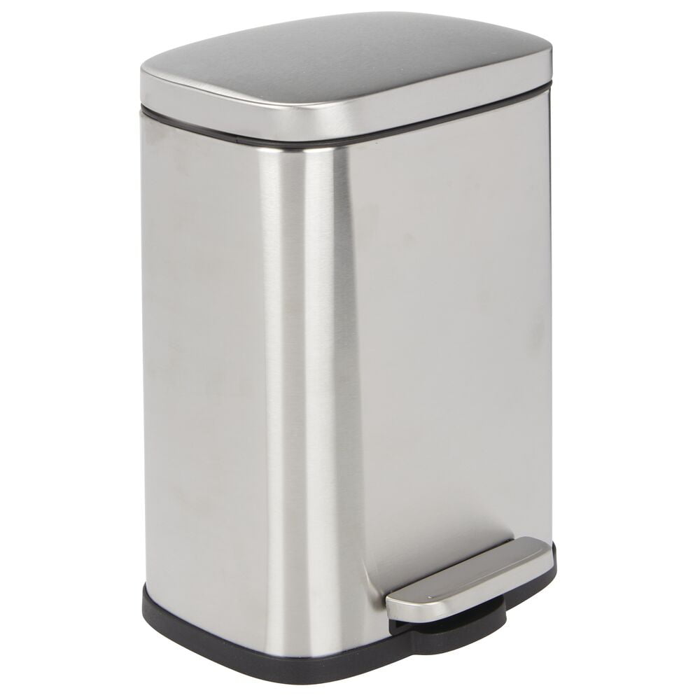 mDesign 1.3 Gal/5L Stainless Steel Trash Can - Touchless, Compact for ...