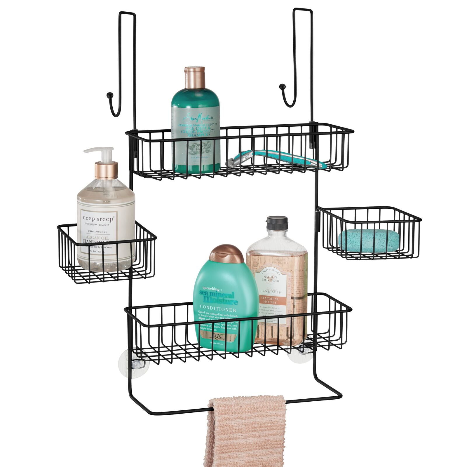 mDesign Steel Shower Caddy Hanging Rack Storage Organizer for Bathroom ...