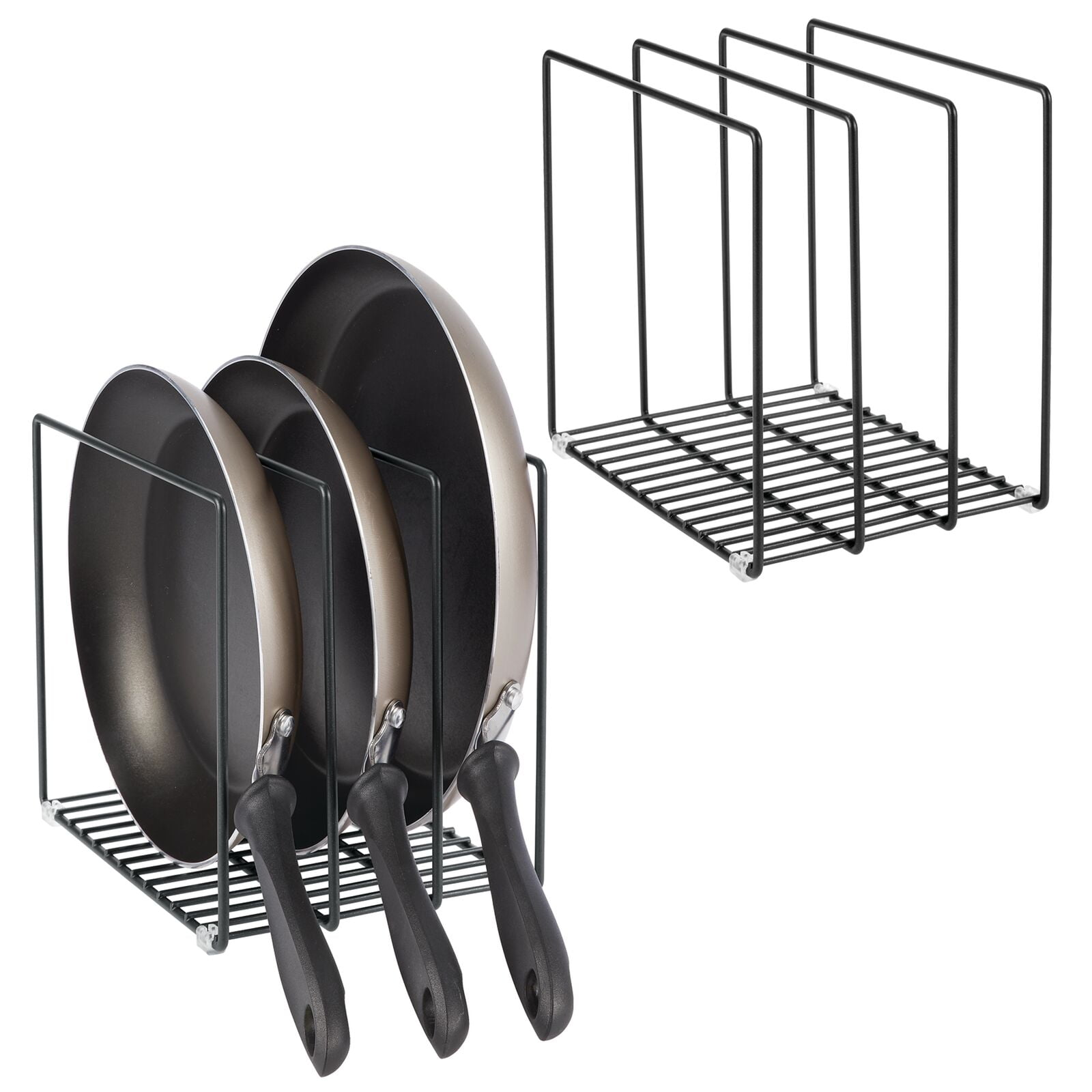 mDesign Steel Storage Tray Organizer Rack for Kitchen Cabinet - 2 Pack ...