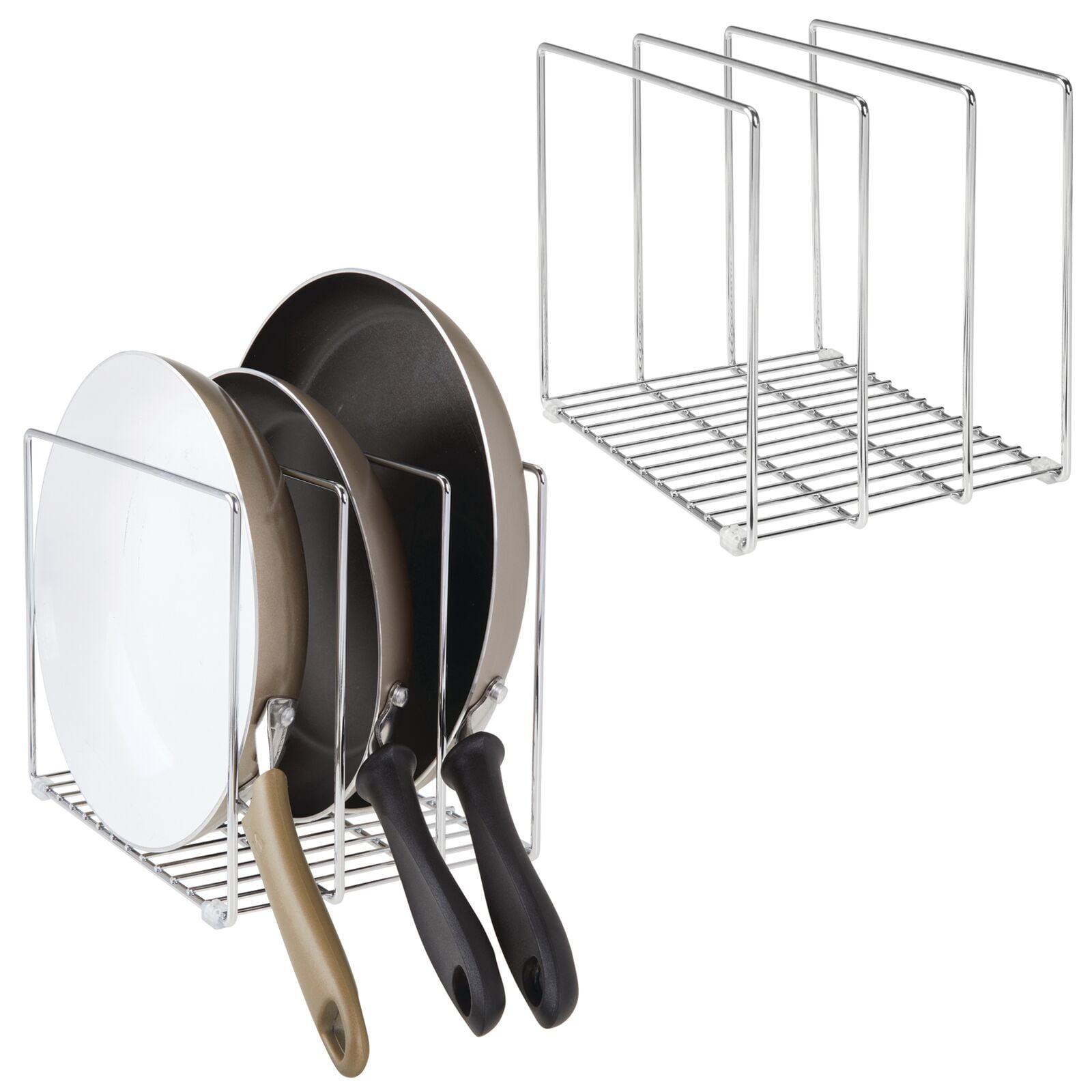 mDesign Steel Storage Tray Organizer Rack for Kitchen Cabinet - 2 Pack ...