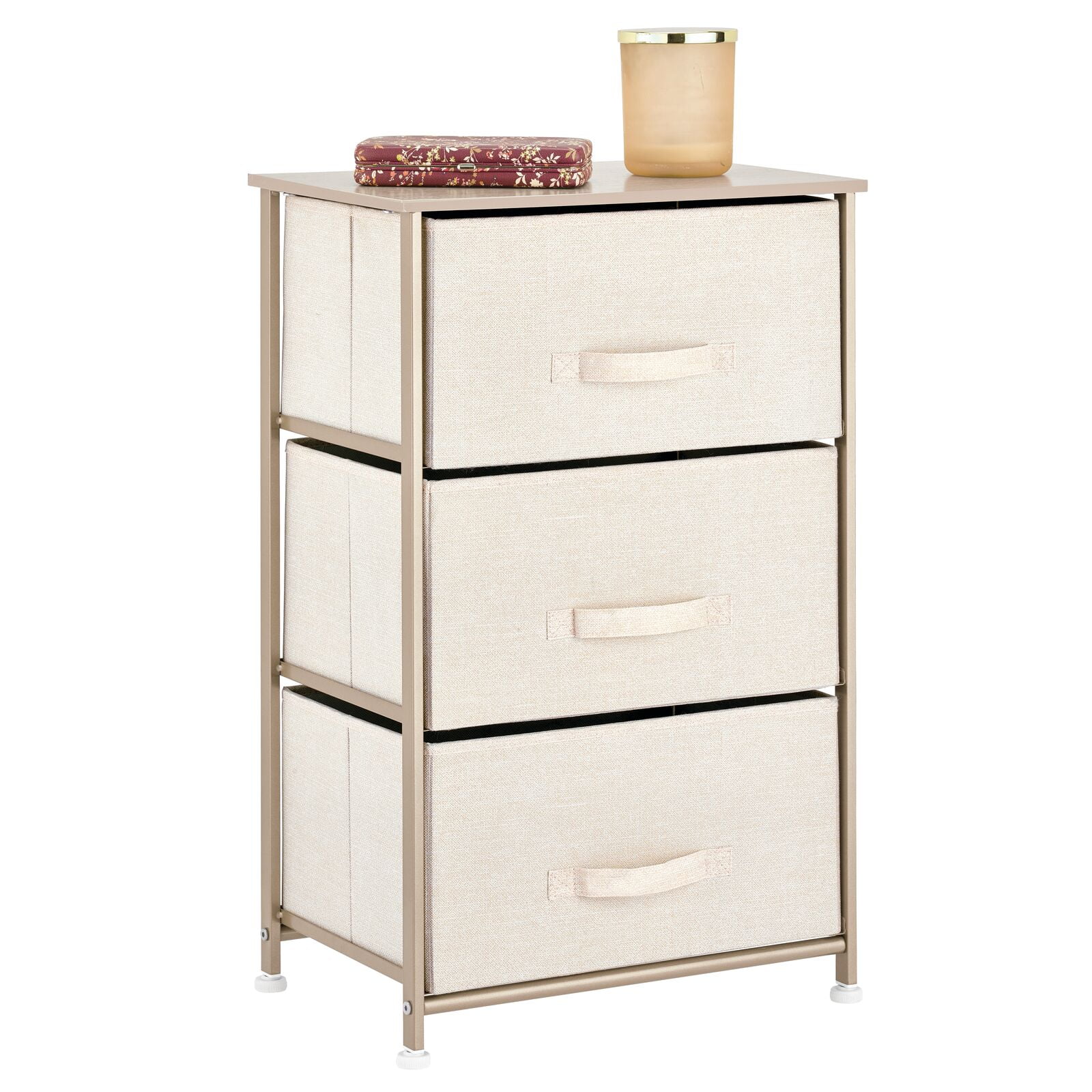 mDesign Storage Dresser Tower Furniture Unit, 3 Removable Drawers ...