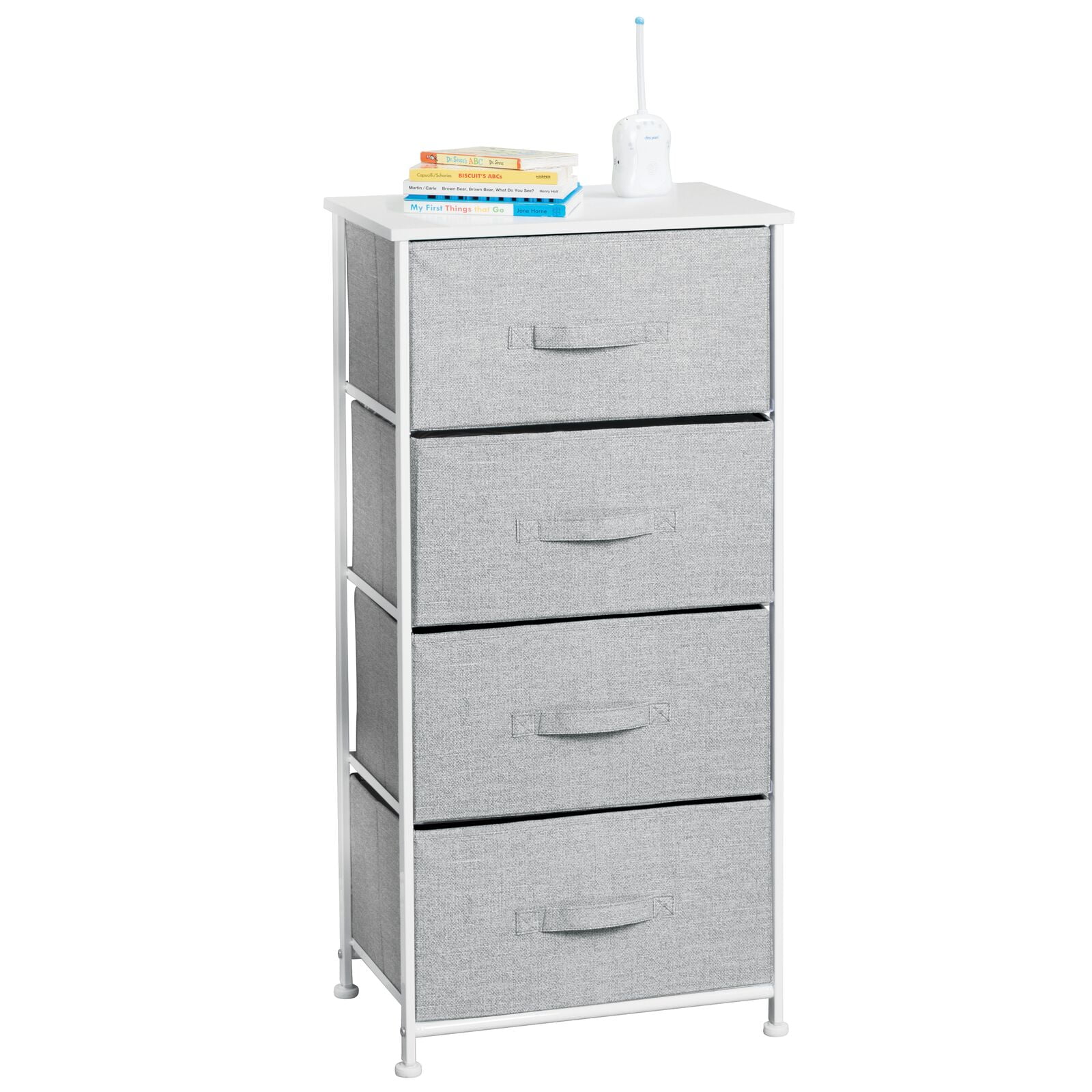 mDesign Tall Dresser Storage Tower Stand with 4 Removable Fabric ...