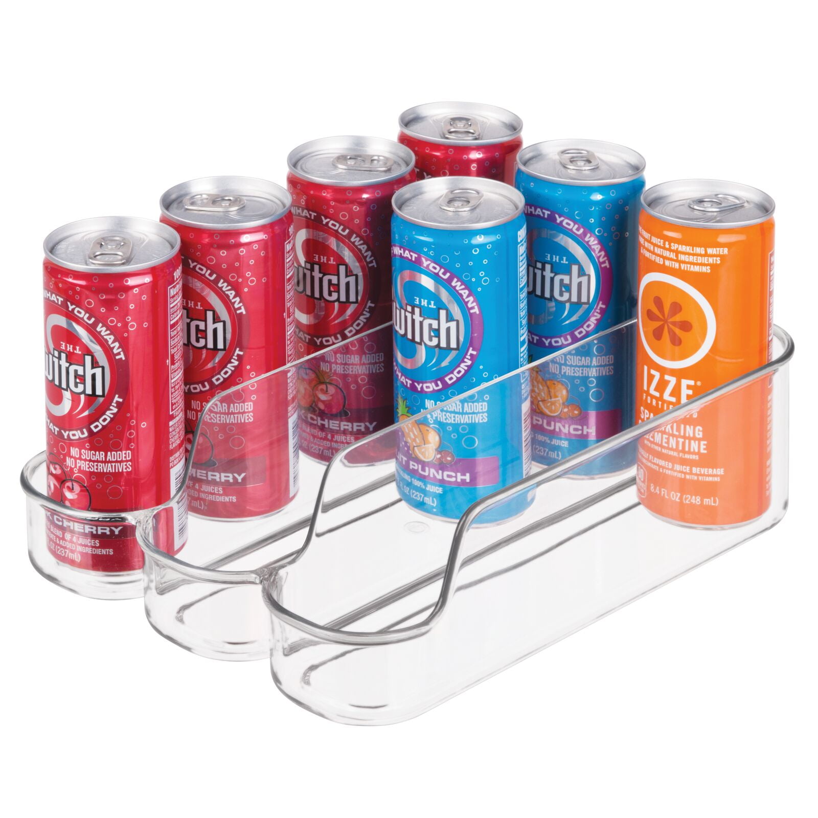 mDesign Plastic Soda Pop Holder, Food Storage Container, 3 Compartment ...
