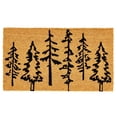 mDesign Welcome Doormat with Natural Fibers, Tree Design - Black ...