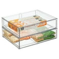 Mdesign Wide Plastic Stackable Kitchen Organizer Bin With Drawer 2