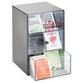 mDesign Wide Plastic Tea Organizer Tower for Kitchen, 3 Drawers, Dark ...