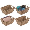 mDesign Woven Seagrass Nesting Kitchen Storage Basket Bins, 4 Pack ...
