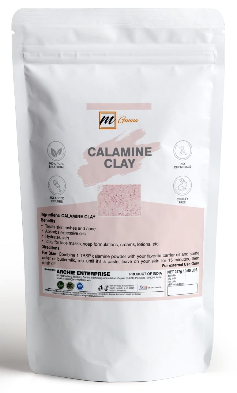 mGanna 100% Natural Calamine Clay Powder for Anti-Ageing & Skin firming ...