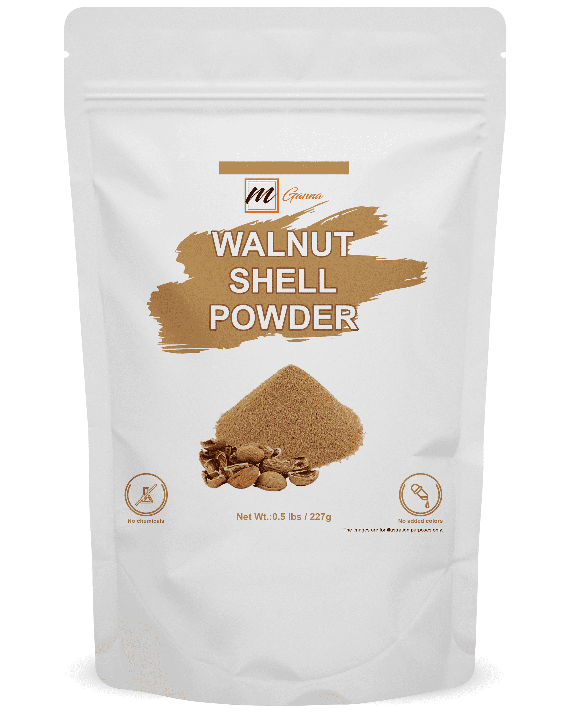 mGanna Walnut Shell Powder 0.5 lbs / 227 g for Gentle Skin Exfoliation ...