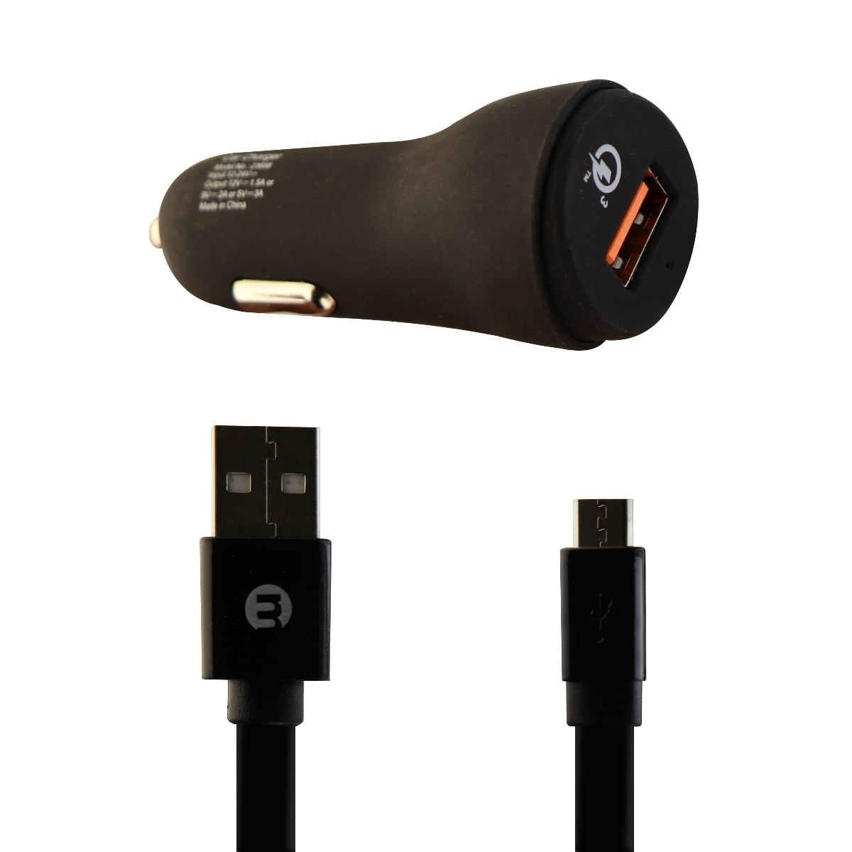 mWorks mPower Car Charger With Micro USB Cable Sync Cable Pack - Black ...