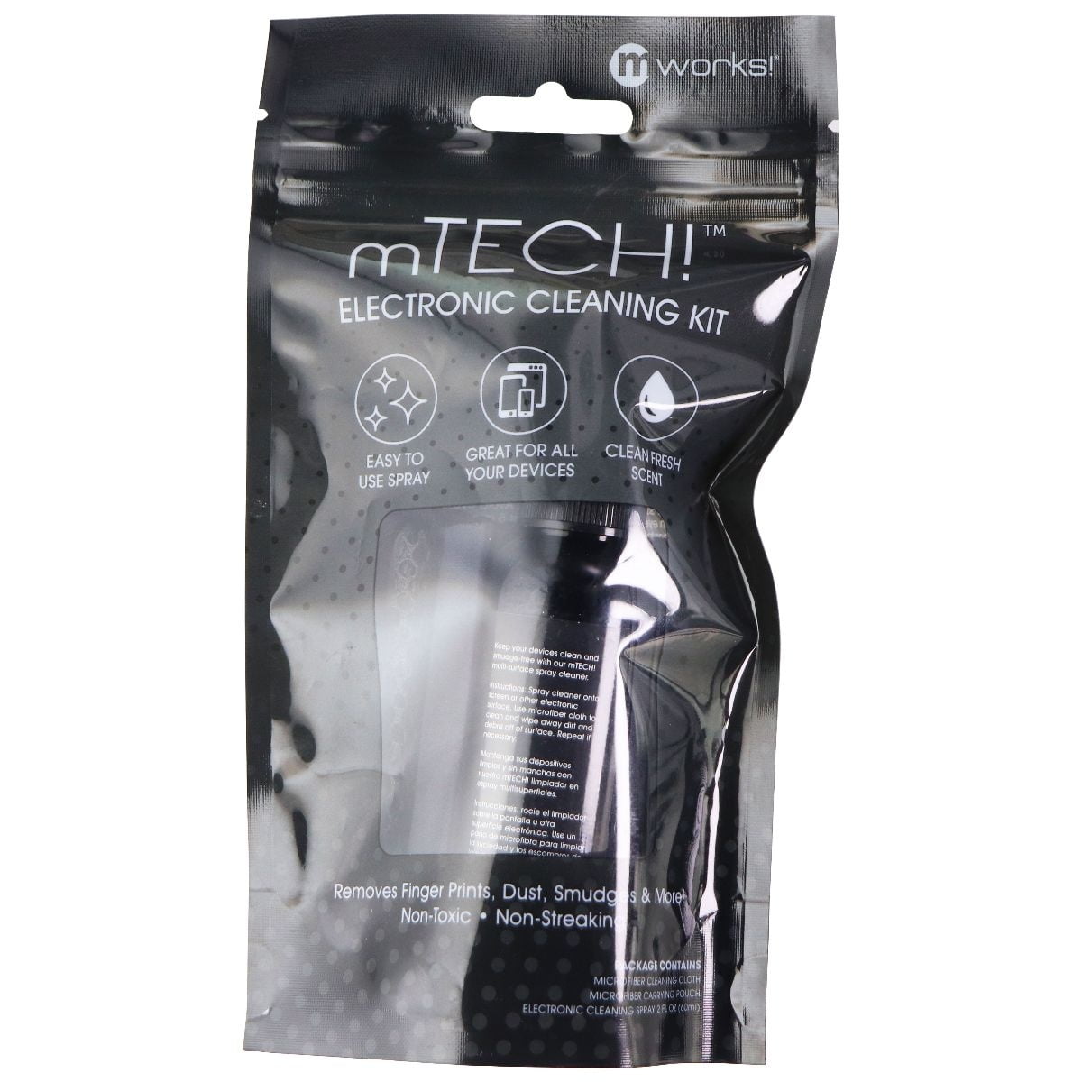 mWorks! mTech! Electronic Cleaning Kit with Spray Bottle & Cloth - Walmart.com
