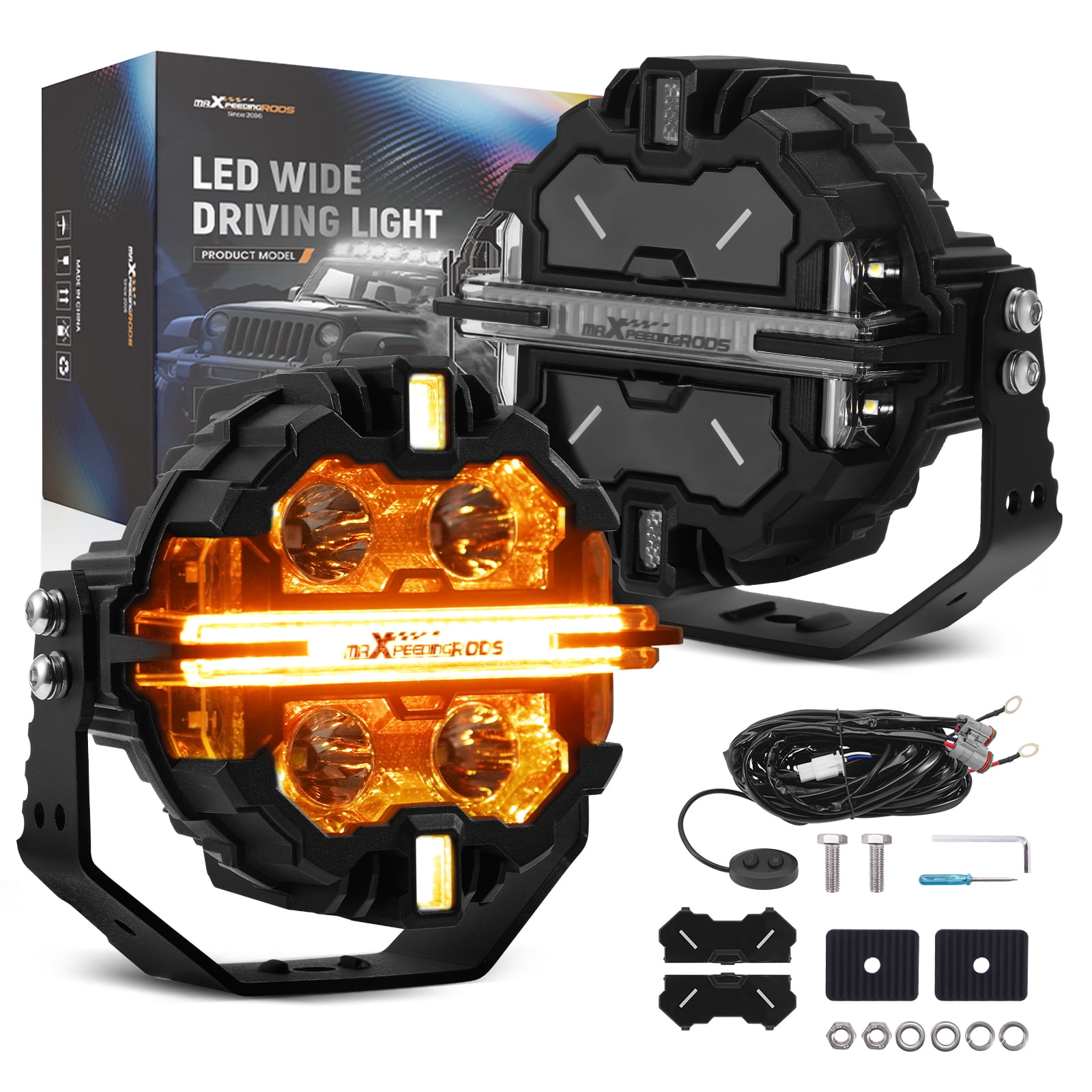 maXpeedingrods 5" LED Off Road Lights 212W 25440LM, Round Fog Light ...