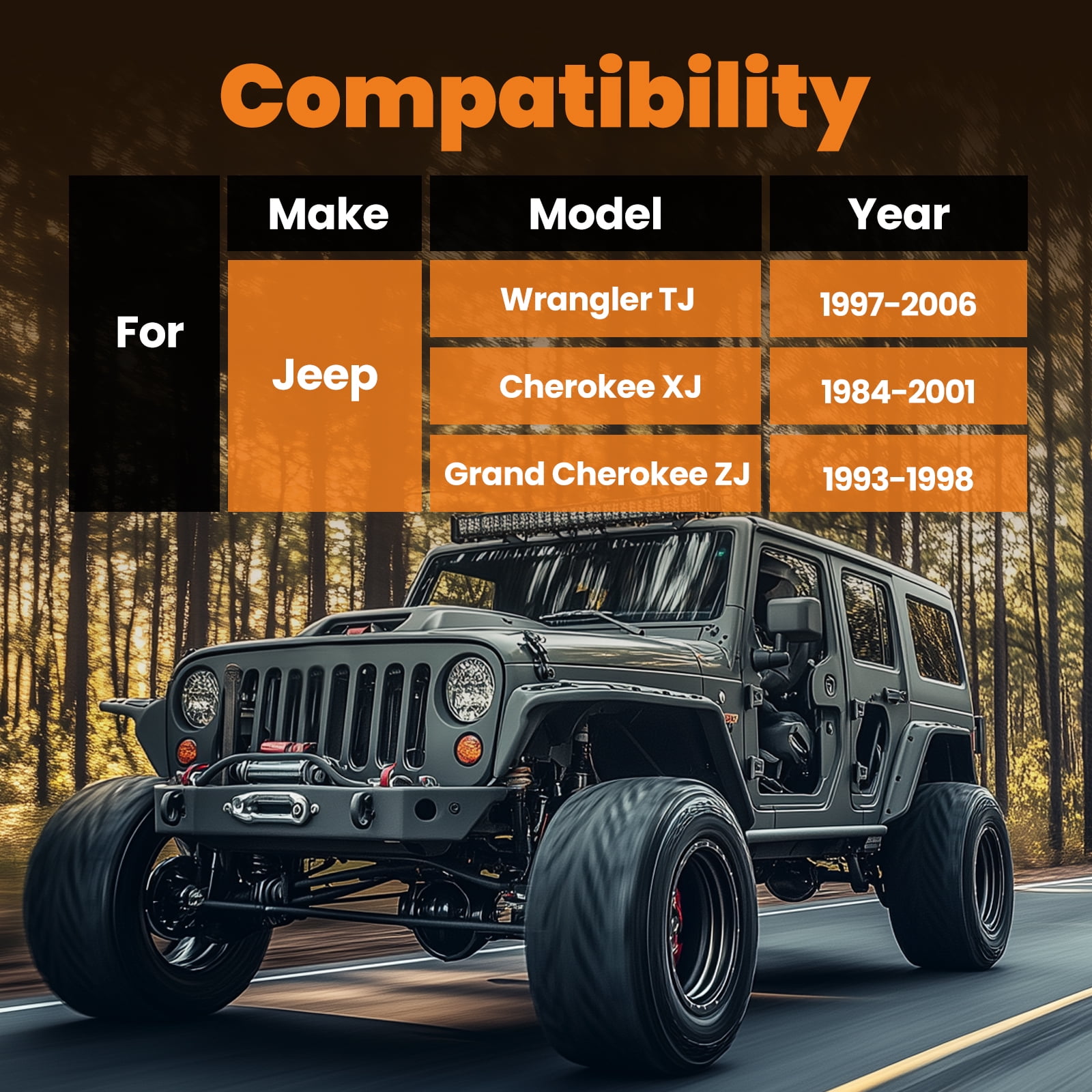 maXpeedingrods Adjustable 0-8" Lift Front Control Arms for Jeep Wrangler TJ Cherokee XJ ZJ ...