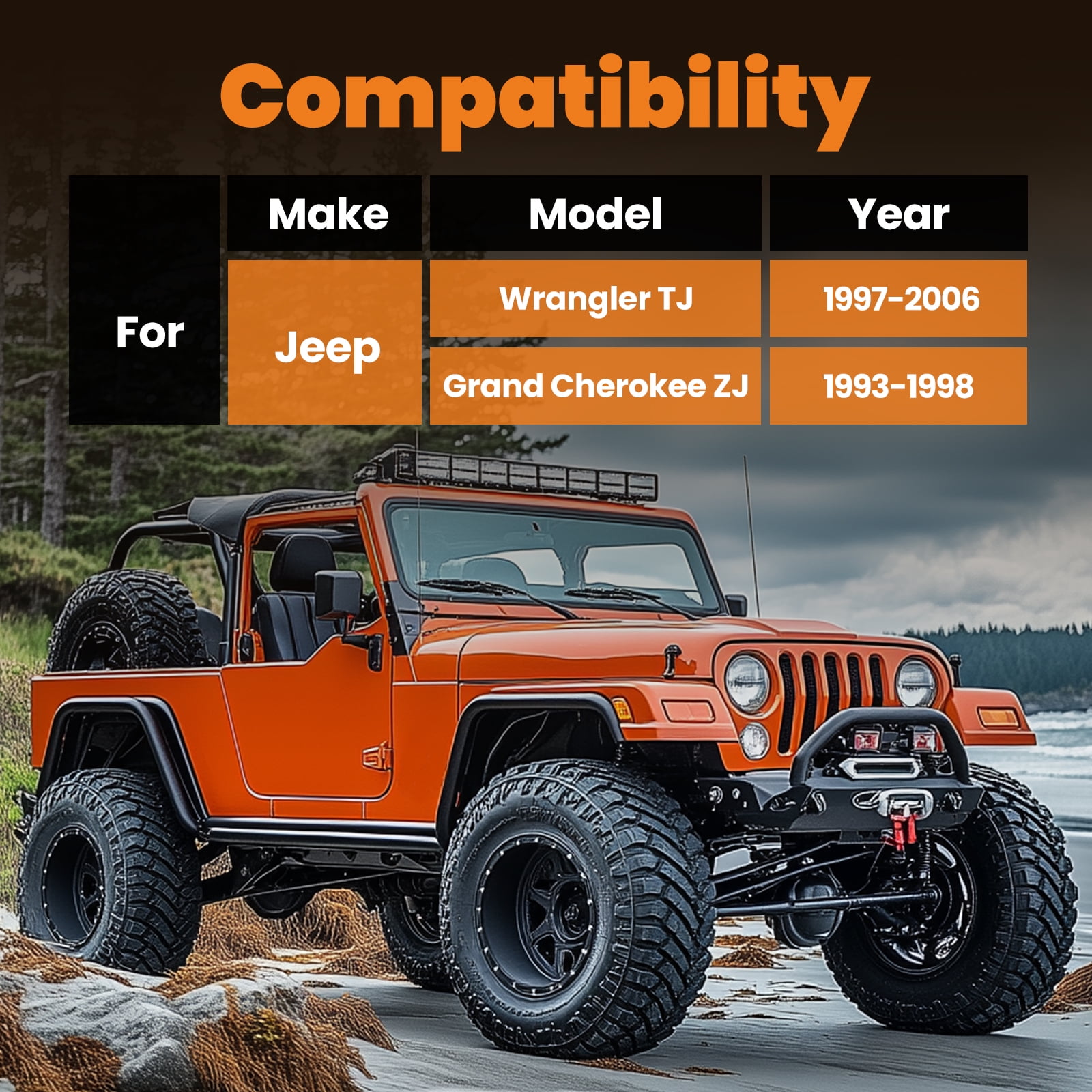 maXpeedingrods Adjustable 0-8" Rear Upper Control Arms for Jeep Wrangler TJ 1997-2006, for Grand ...