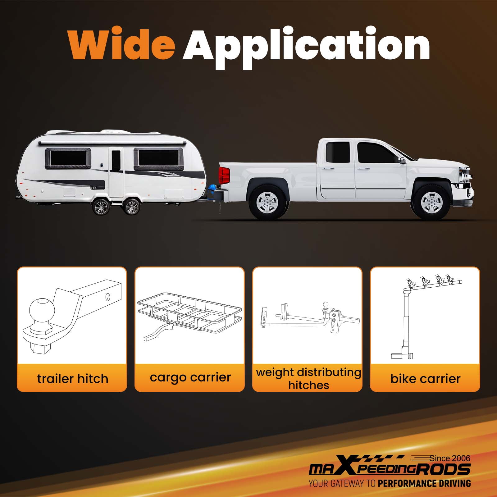 maXpeedingrods Class 3 Trailer Hitch Receiver, 2 Inch Receiver, Tow ...