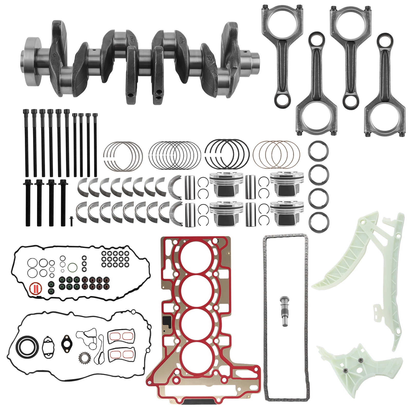 maXpeedingrods Engine Overhaul Rebuild Kit, Crankshaft Gasket Piston ...
