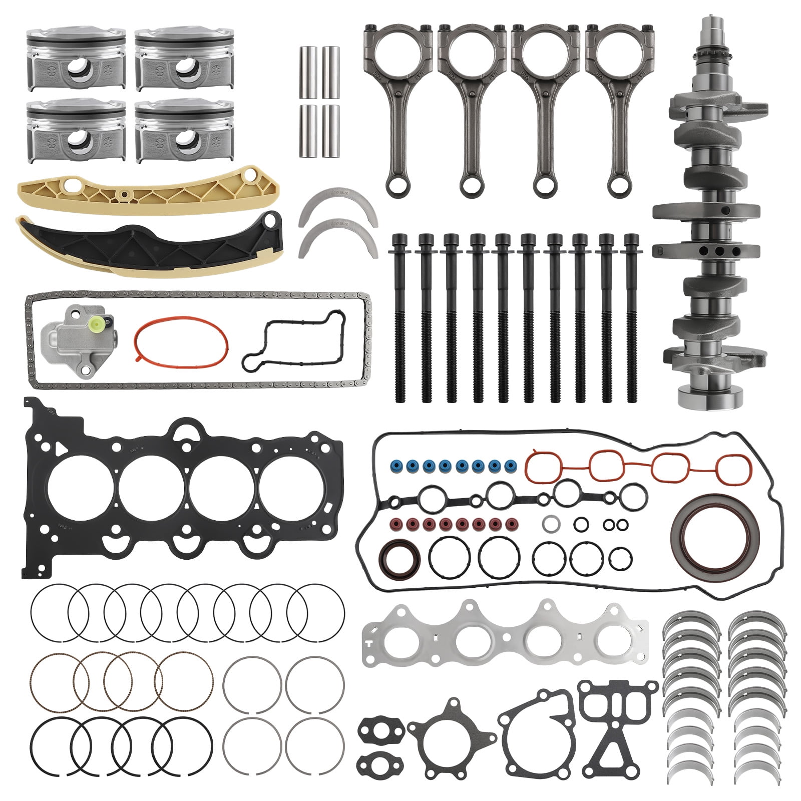 maXpeedingrods Engine Rebuild Overhaul Kit, Crankshaft Gasket Piston ...
