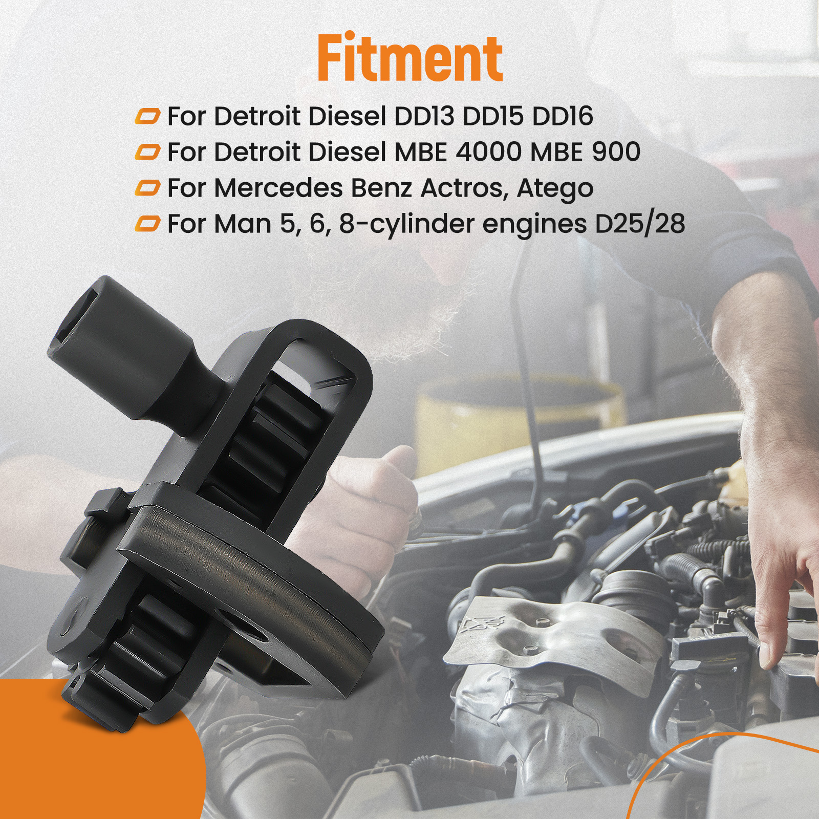 maXpeedingrods J-46392 Engine Barring Tool for Detroit Diesel DD13 ...
