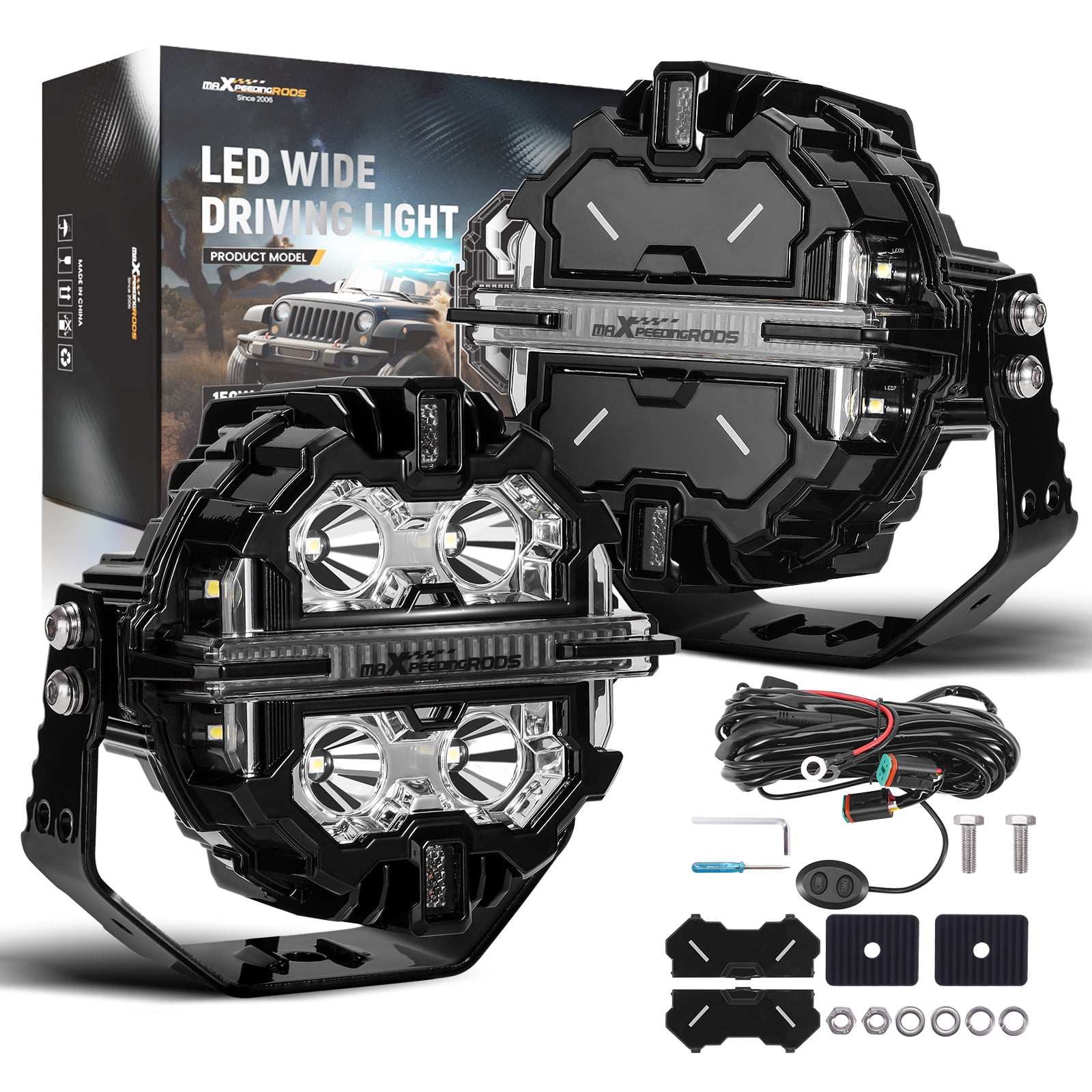 maXpeedingrods Round LED Off Road Lights 5" 178W 21360LM Fog Lights ...