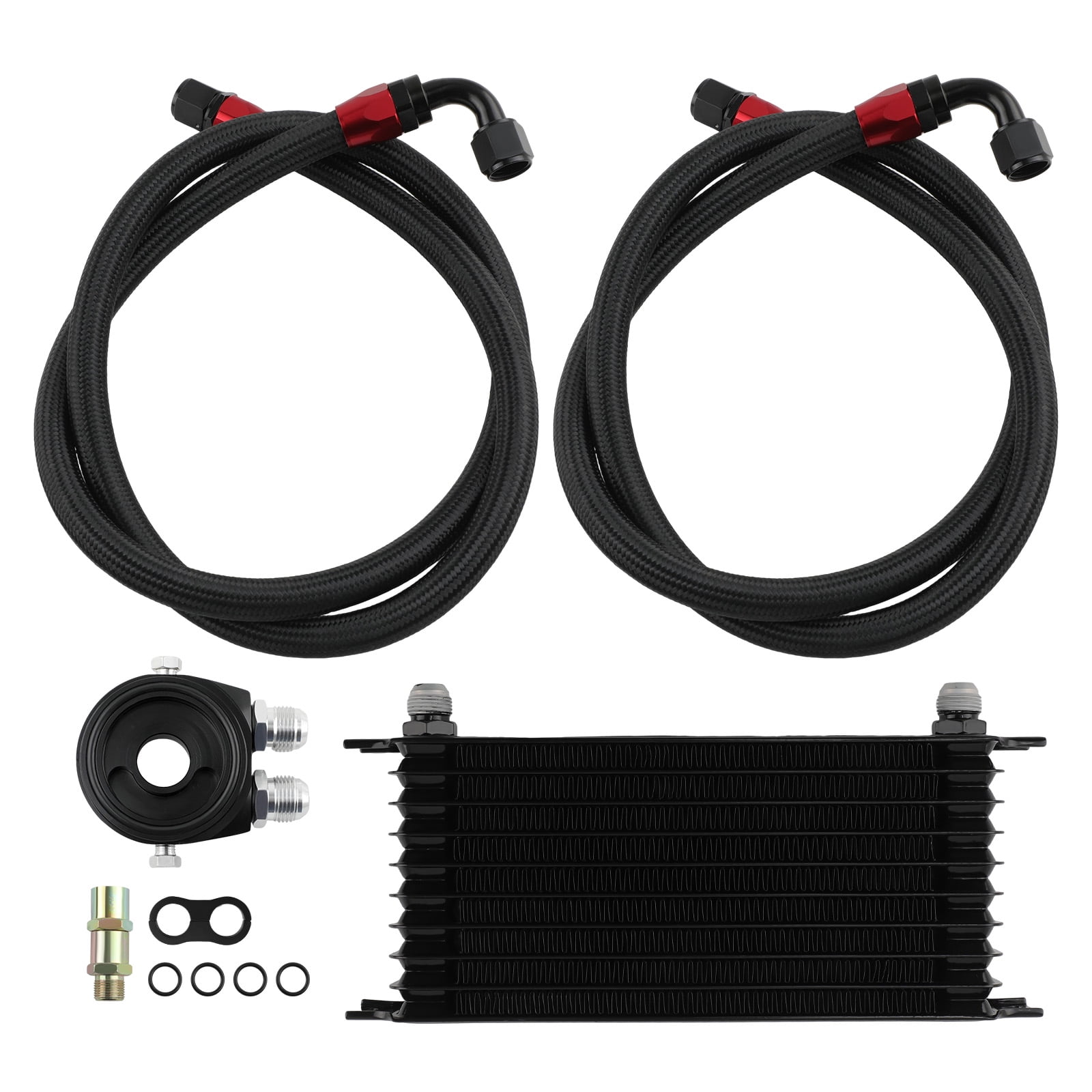 maXpeedingrods Universal 10 Row 10AN Transmission Engine Oil Cooler Kit ...