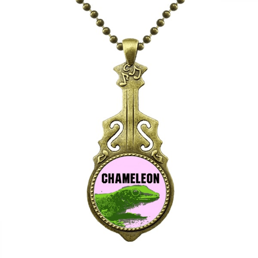 madagascar afchameleon necklace antique guitar jewelry music pendant ...