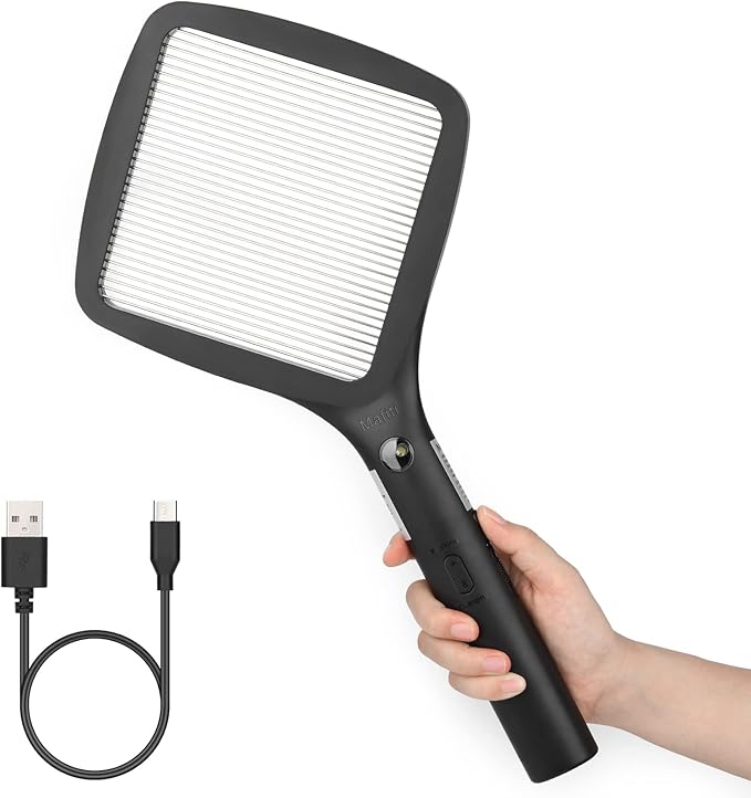 mafiti 2 in 1 Electric Fly Swatter Rechargeable with Flashlight ...
