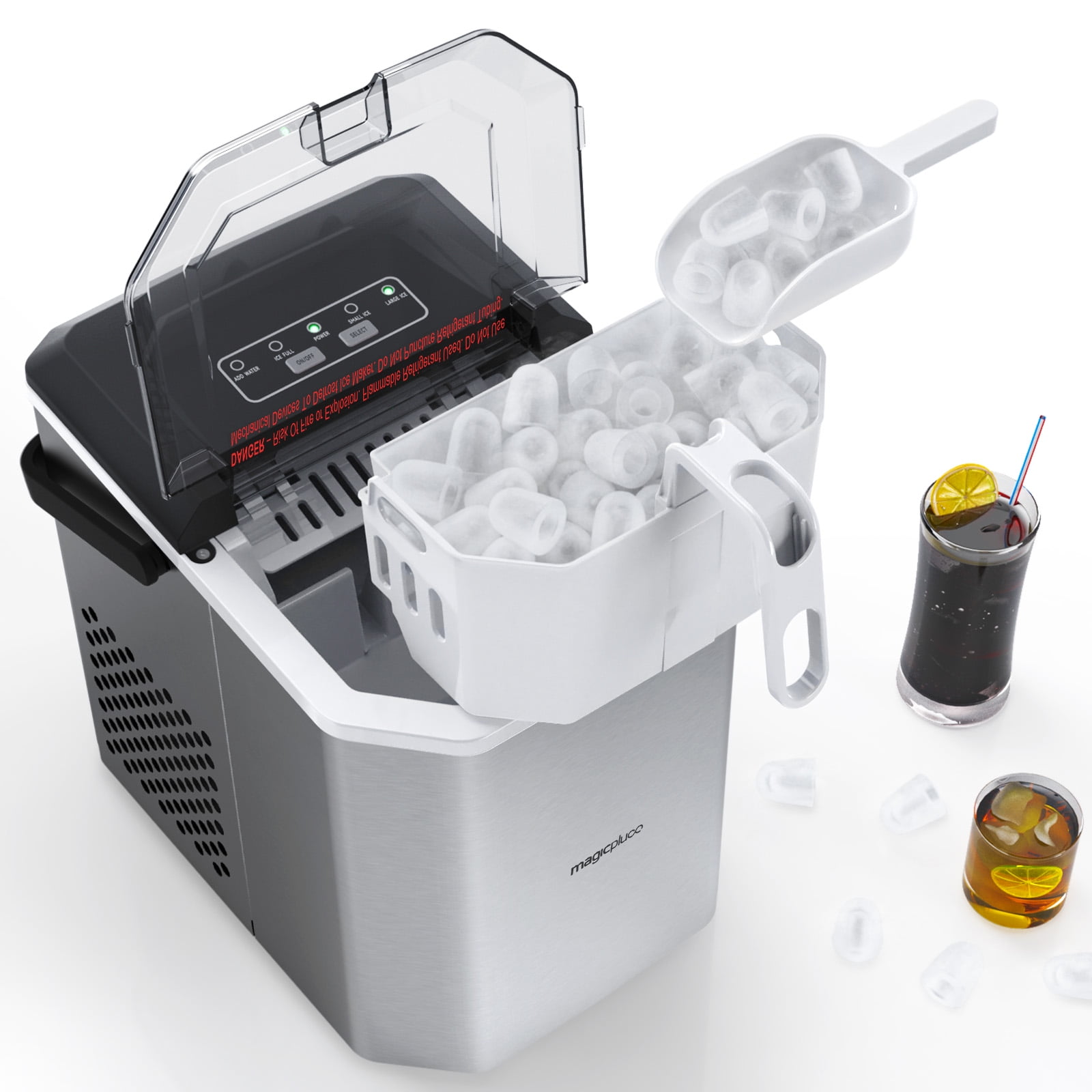 magicplux Ice Maker, Self-Cleaning Ice Makers Countertop, 9 Cubes in 6 ...