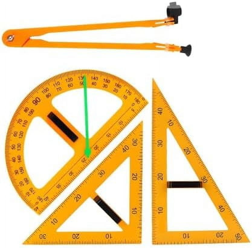 magnetic geometry tool, protractor, 2 triangle rulers easy attachment ...