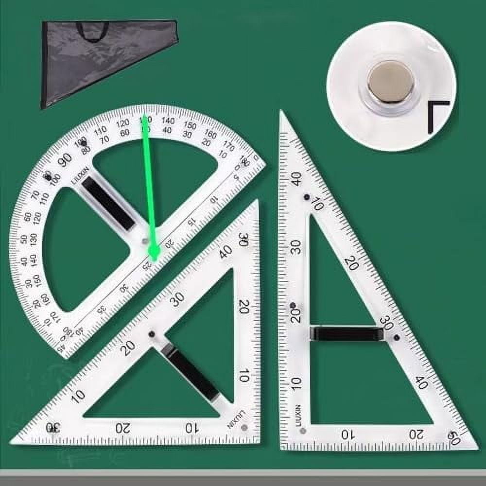 magnetic geometry tool set clear drafting tools mathematics protractor ...