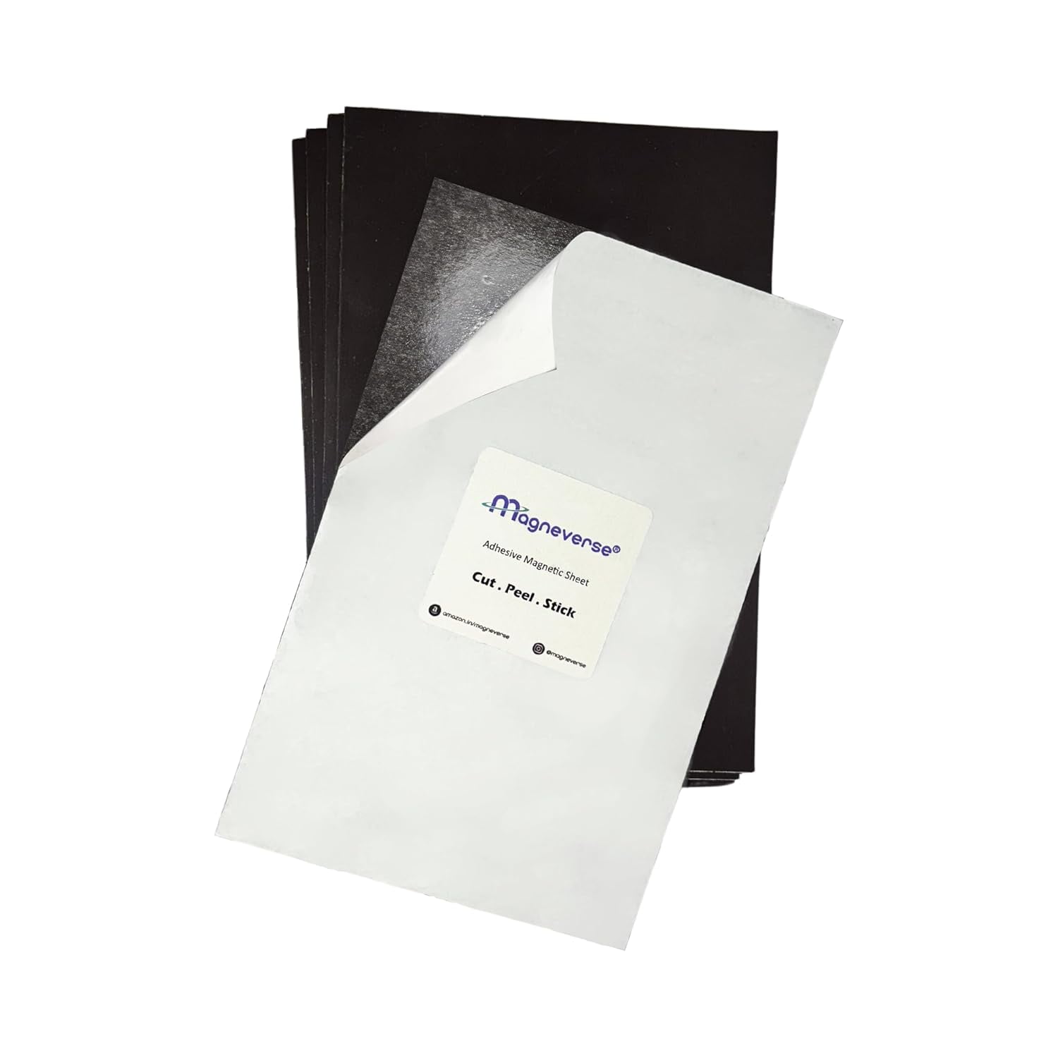 magneverse Pack of 5 Magnetic Sheets with Adhesive Magnetic Sheet for ...