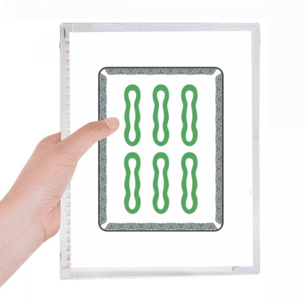 mahjong bar 6 tiles pattern notebook loose diary refillable journal ...