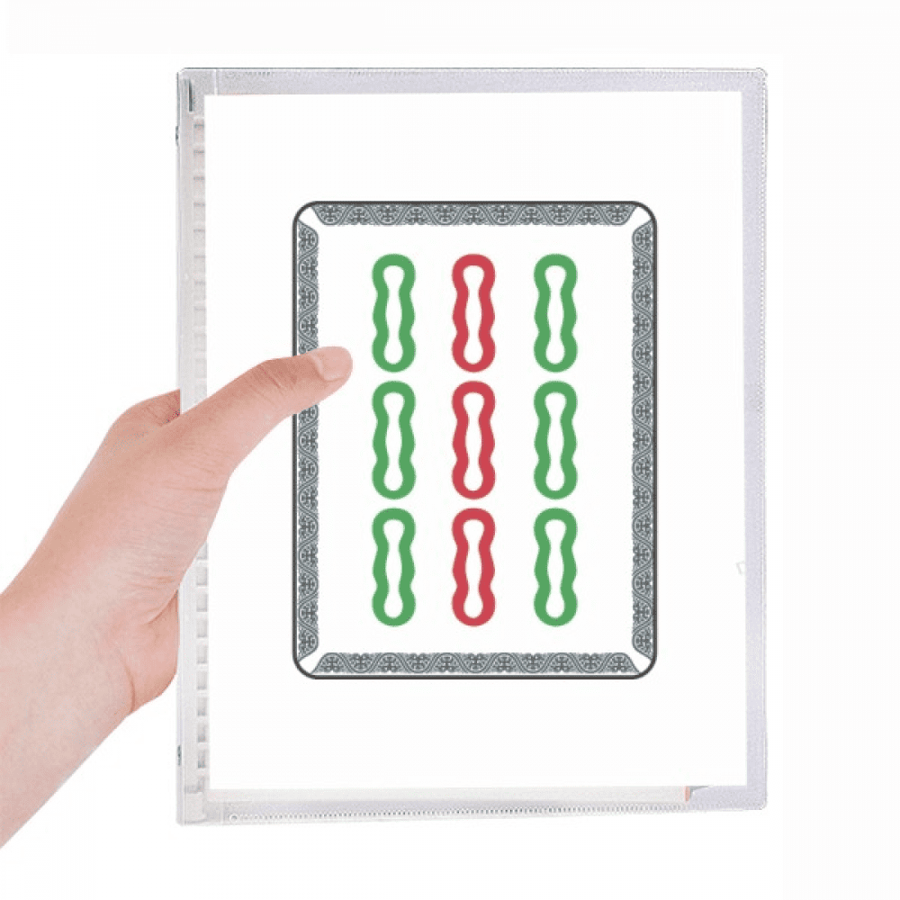 mahjong bar 9 tiles pattern notebook loose diary refillable journal ...
