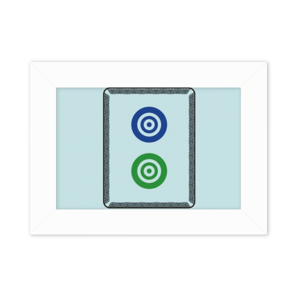 mahjong dots 2 tile pattern photo mount frame picture art painting ...