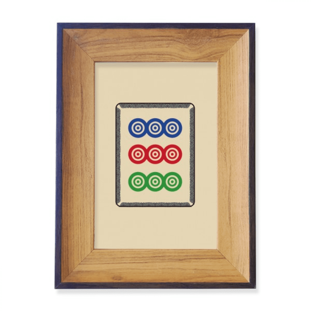 mahjong dots 9 tile pattern photo frame exhibition display art desktop ...