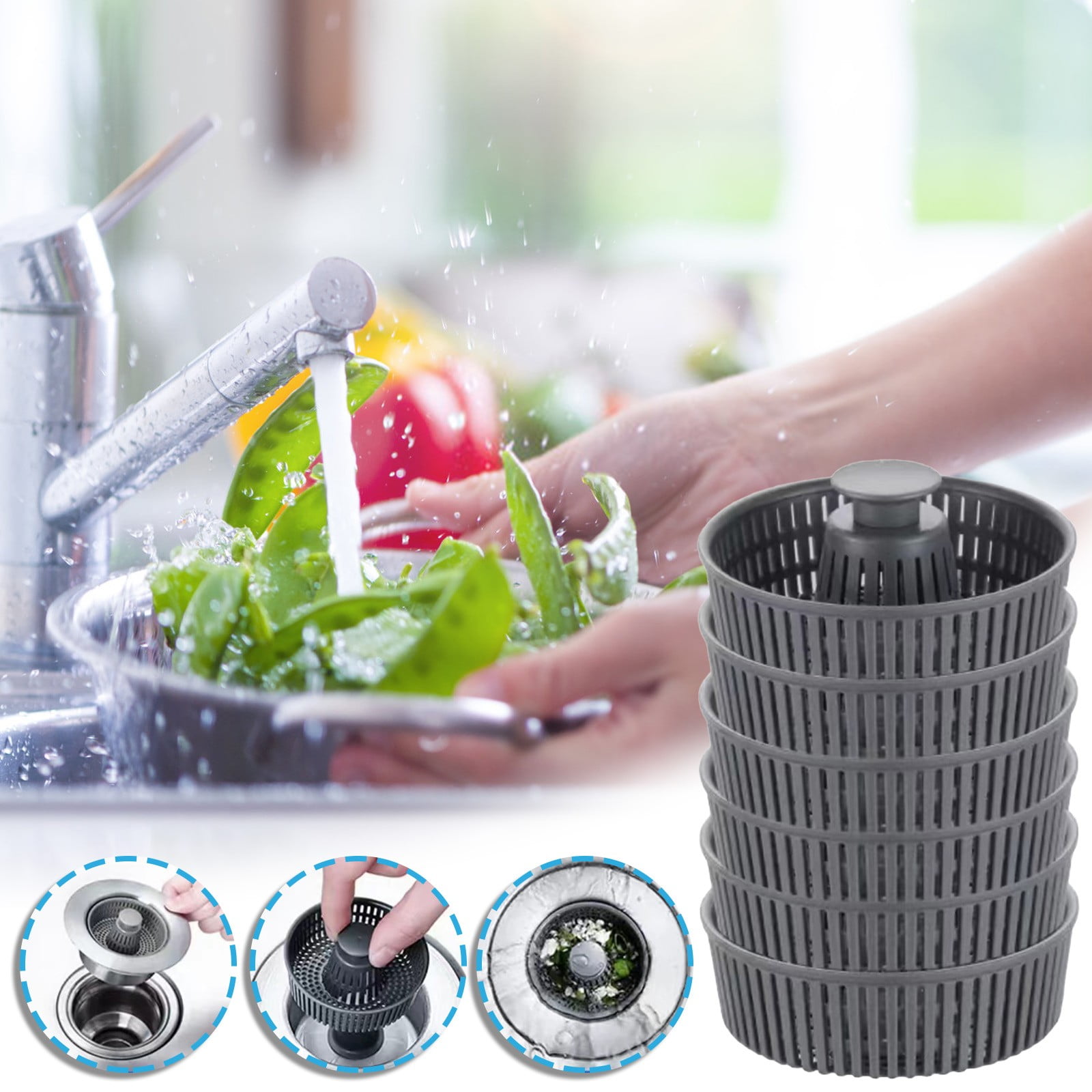 maho 3-in-1 Stainless Steel Sink Aid, Kitchen Sink Drain Strainer ...