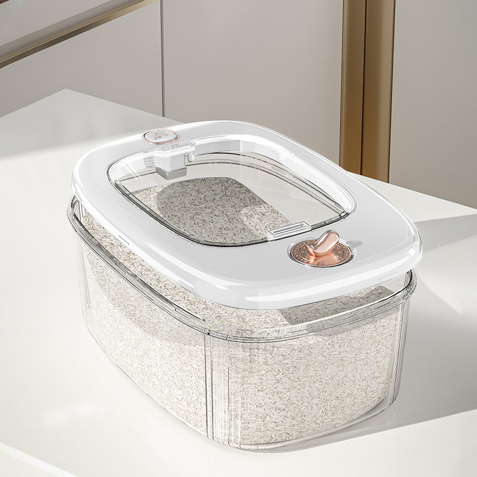 maho Airtight Rice Dispenser ，Cover Rice Bucket For Cereal Grain Flour ...