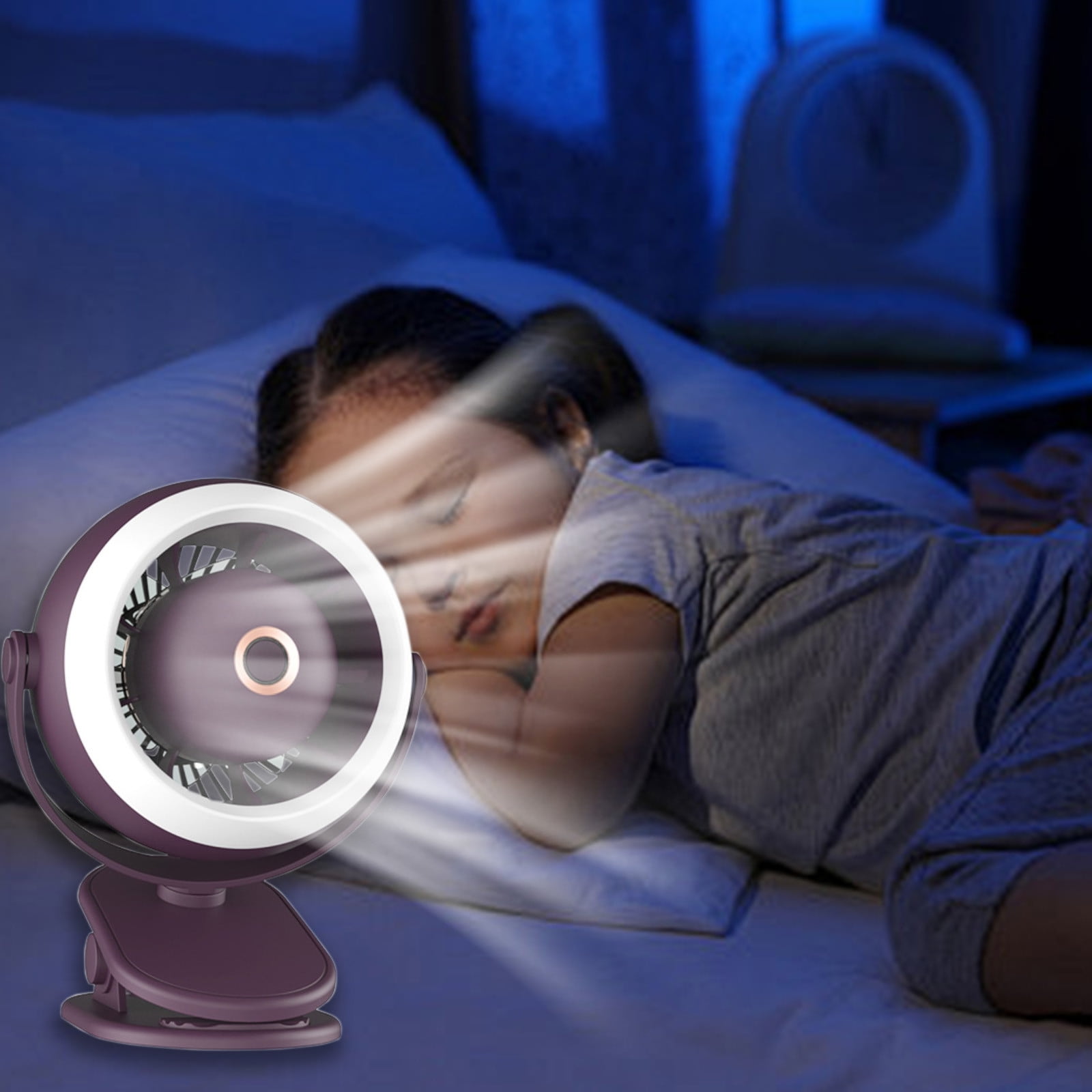 Hwkond Clip Fans Fan With Light Clip Turbo Fan Three-speed Adjustment ...