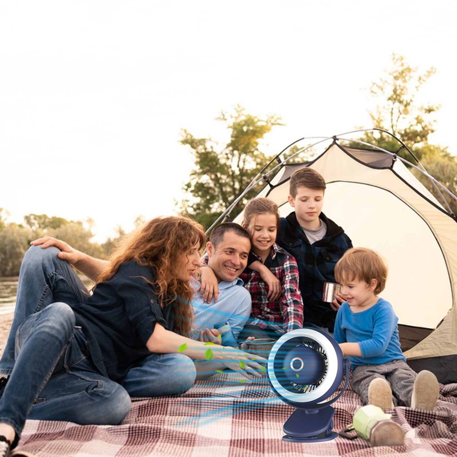 Hwkond Clip Fans Fan With Light Clip Turbo Fan Three-speed Adjustment ...