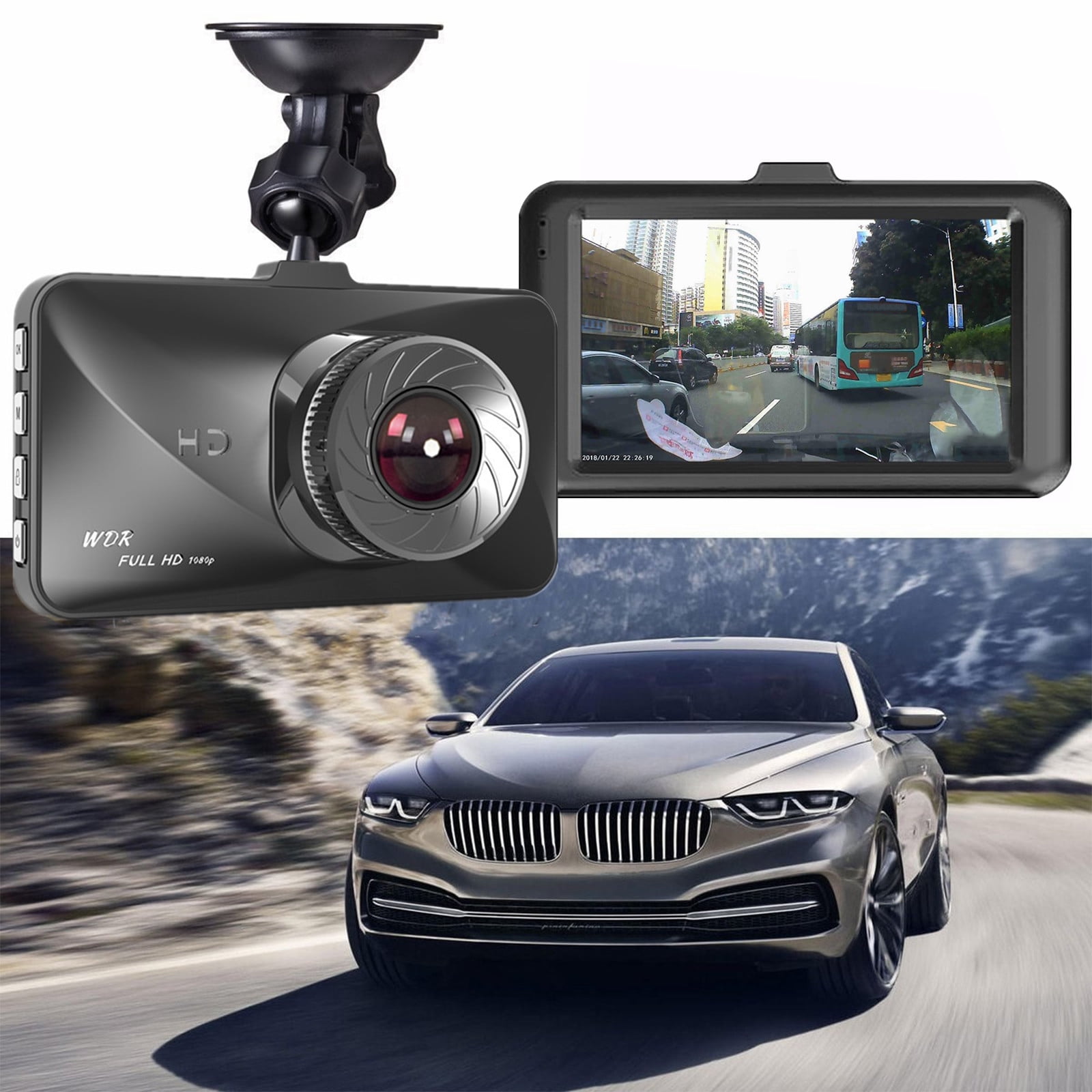 maho Dash Cam 1080P FHD Dash Camera For Cars 3 Inch IPS Display Full HD ...