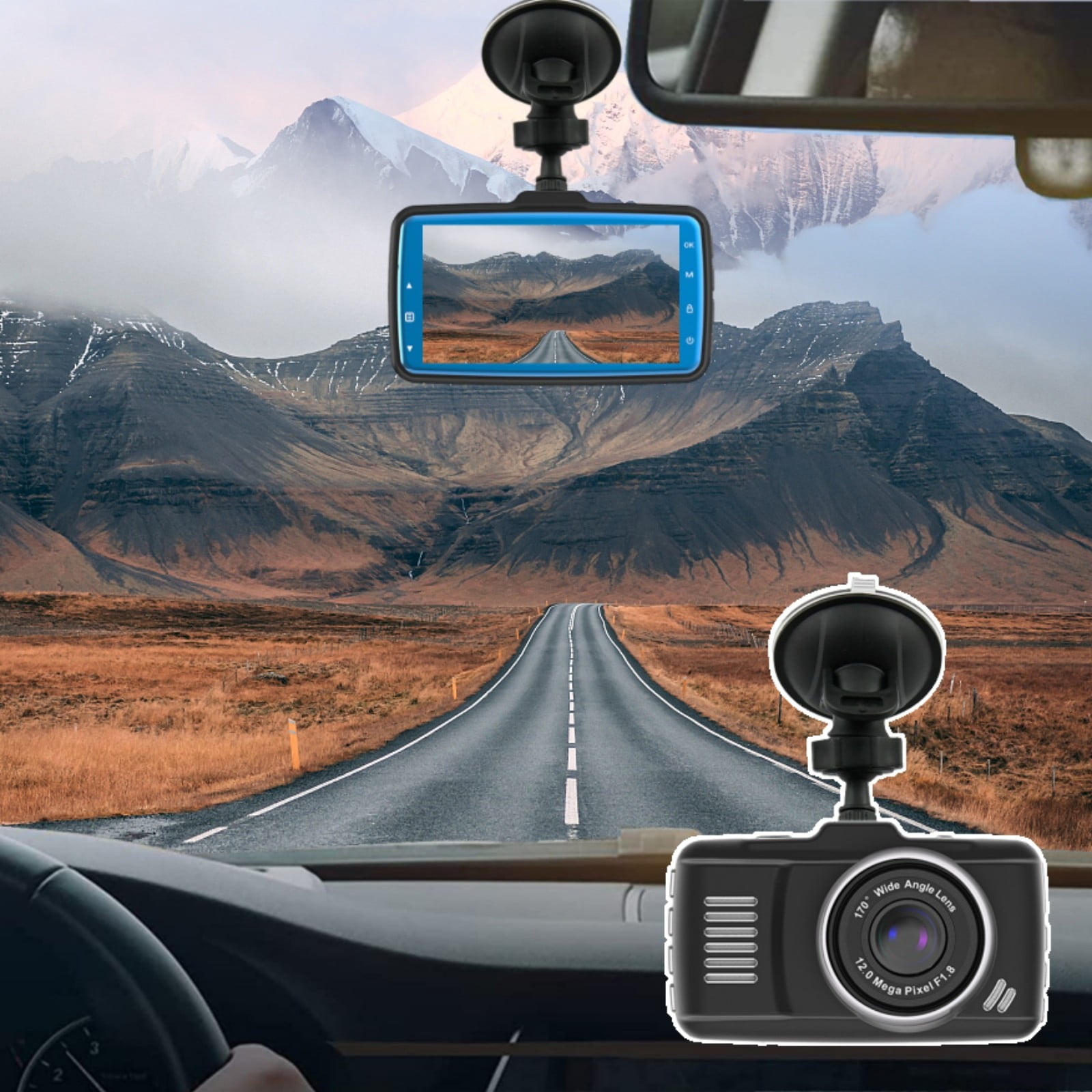 Hwkond Dash Cam 3 Inch Car Recorder 1080P HD Dash Cam Lens Loop ...